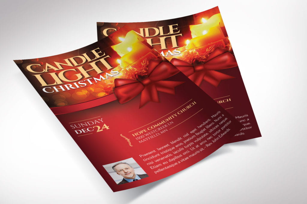 Candlelight Christmas Flyer Canva Template - GraphicMule