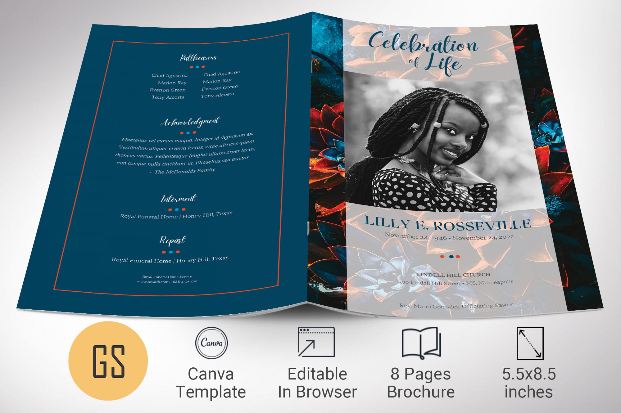 Princess Funeral Program Template - GraphicMule